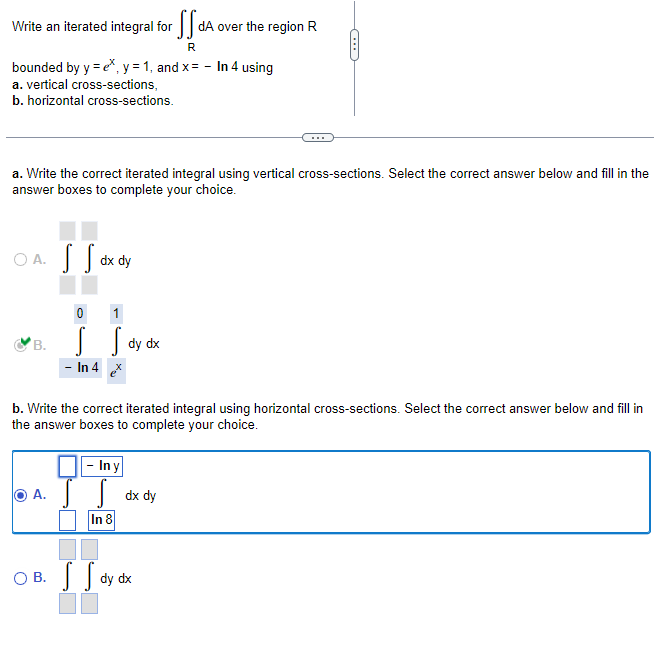 Solved Write an iterated integral for ∬RdA over the region R | Chegg.com