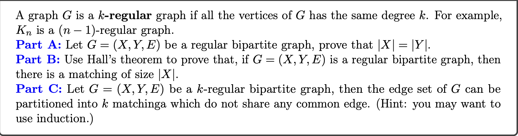 Solved A graph G is a k-regular graph if all the vertices of | Chegg.com