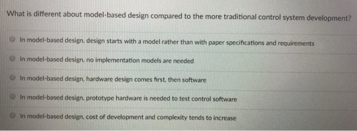 Solved What is different about model-based design compared | Chegg.com