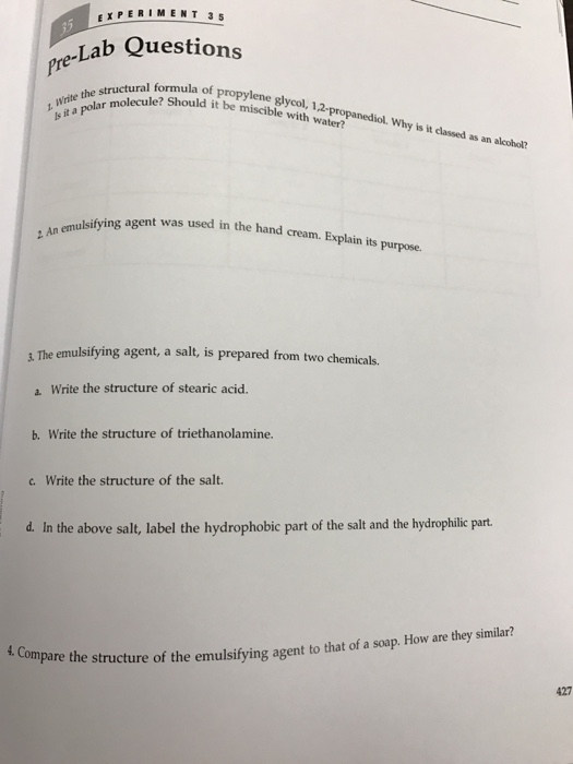 Solved Write the structural formula of propylene glycol, 1, | Chegg.com