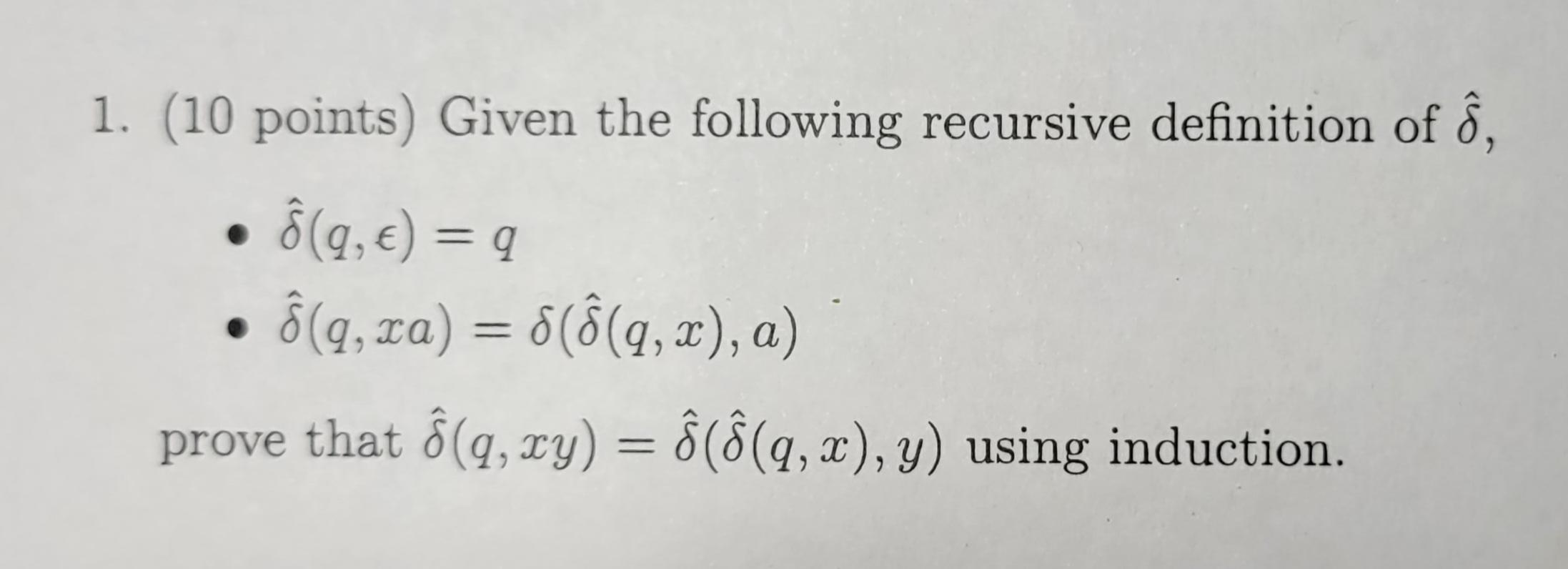 Solved 1. (10 points) Given the following recursive | Chegg.com