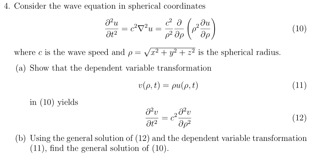 Solved 4. Consider the wave equation in spherical | Chegg.com