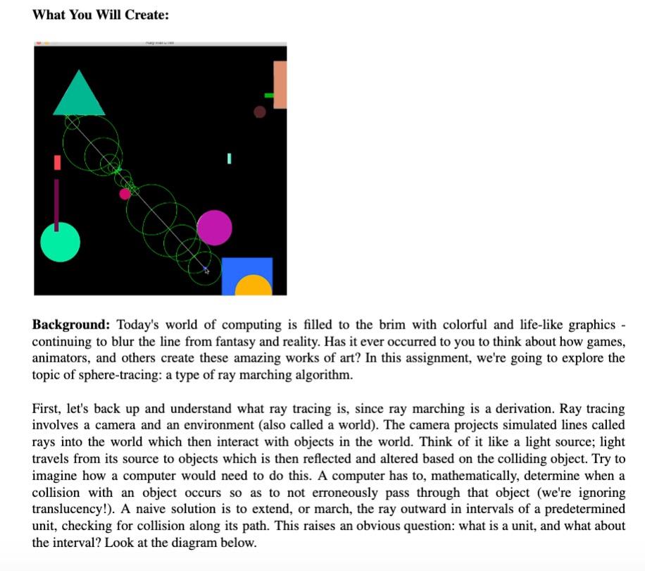 Could you create a Raymarcher in java given this | Chegg.com