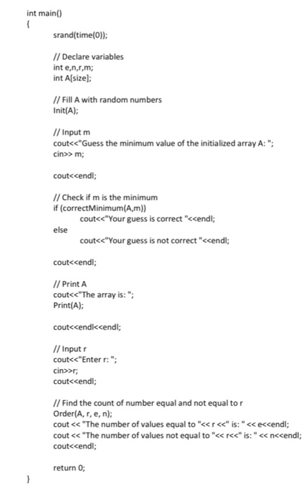 Solved Carefully study the code in main() on the next page | Chegg.com