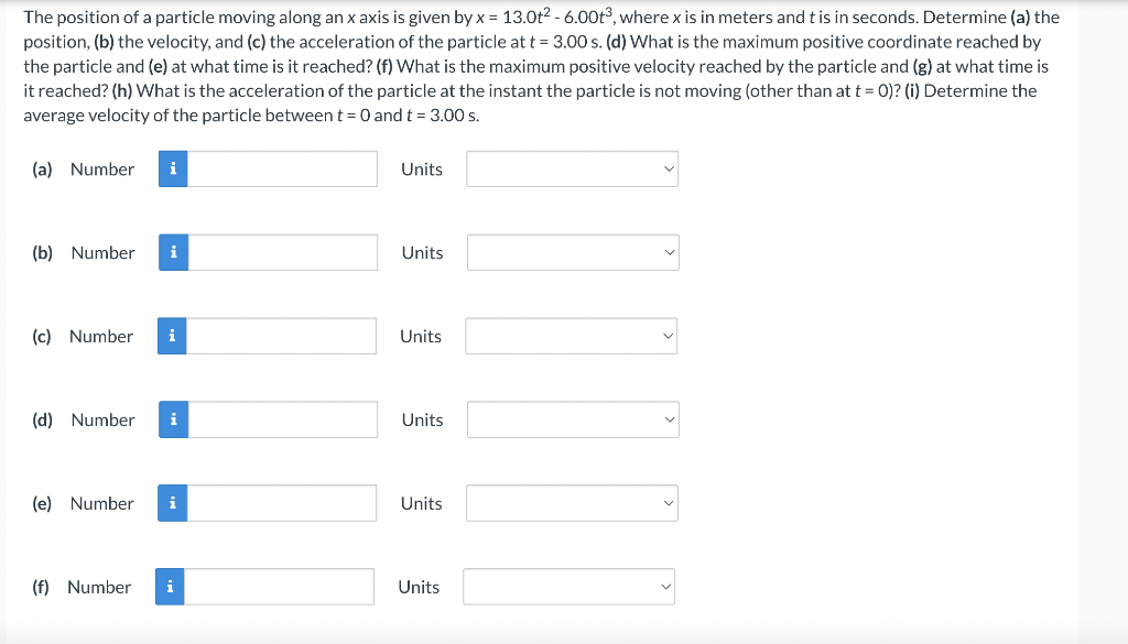 Solved The position of a particle moving along an x axis is | Chegg.com
