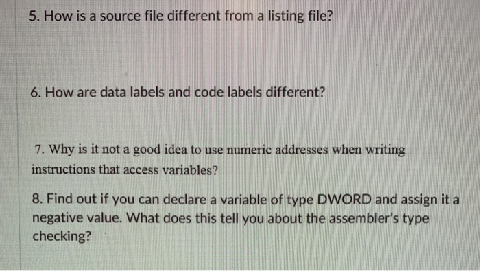 Solved 5. How is a source file different from a listing file | Chegg.com