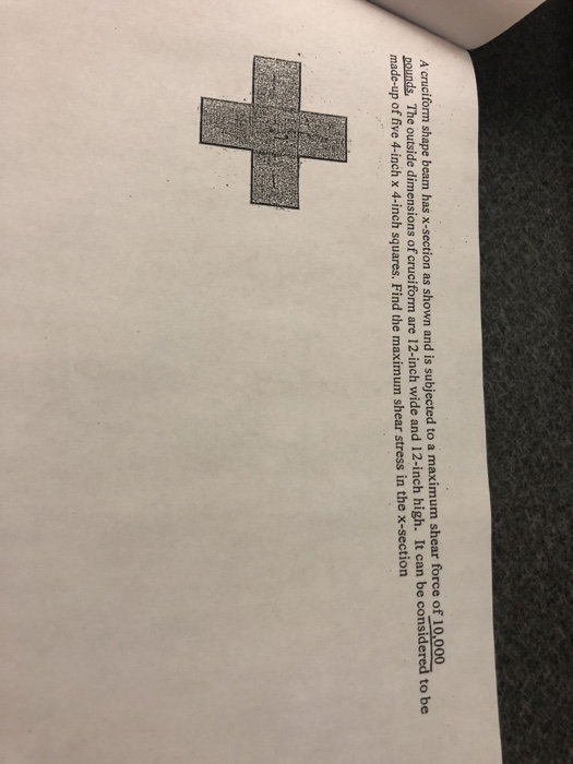 Solved A cruciform shape beam has x-section as shown and is | Chegg.com