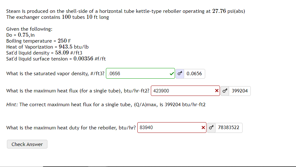 Solved Steam is produced on the shell-side of a horizontal | Chegg.com