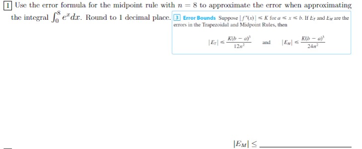 Solved 1 Use the error formula for the midpoint rule with | Chegg.com