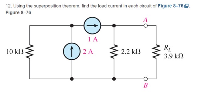 Solved Using the superposition theorem, find the load | Chegg.com