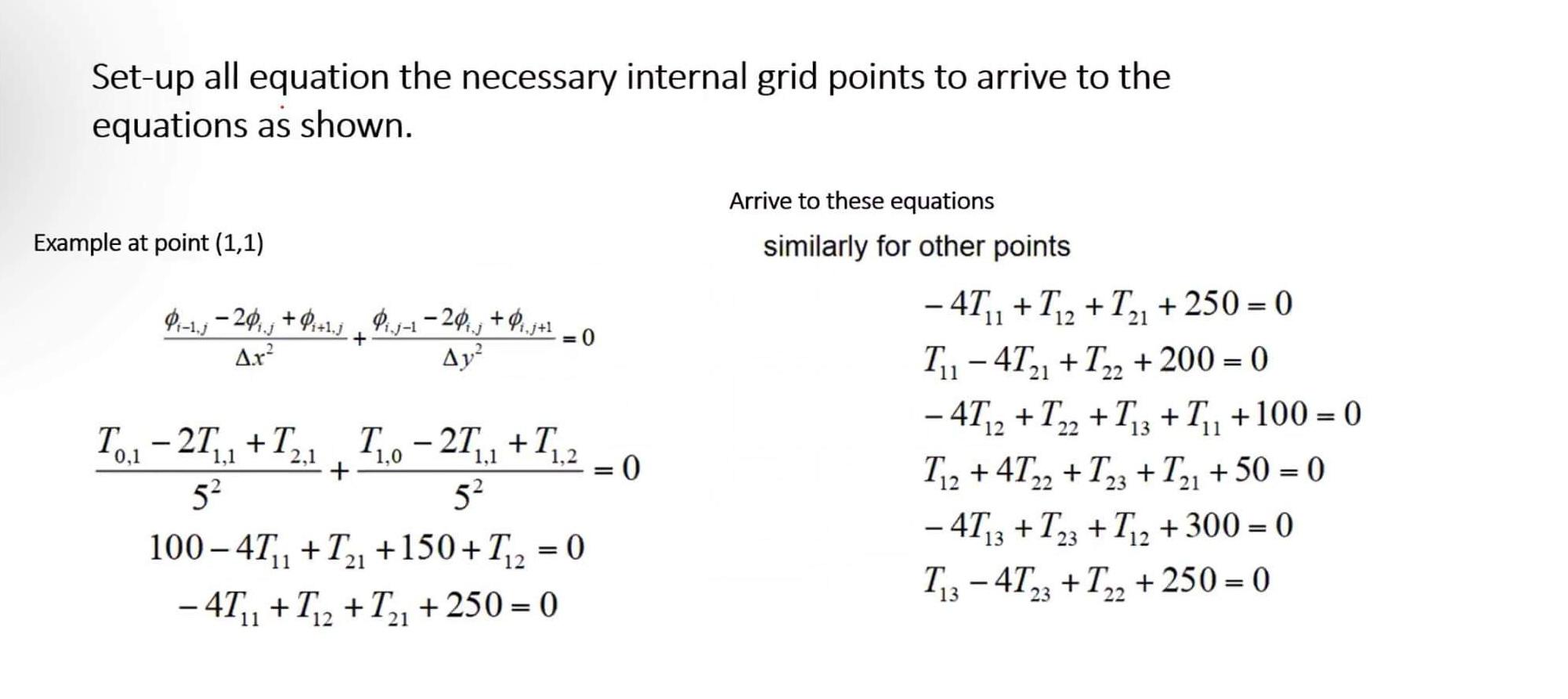 Set-up all equation the necessary internal grid | Chegg.com