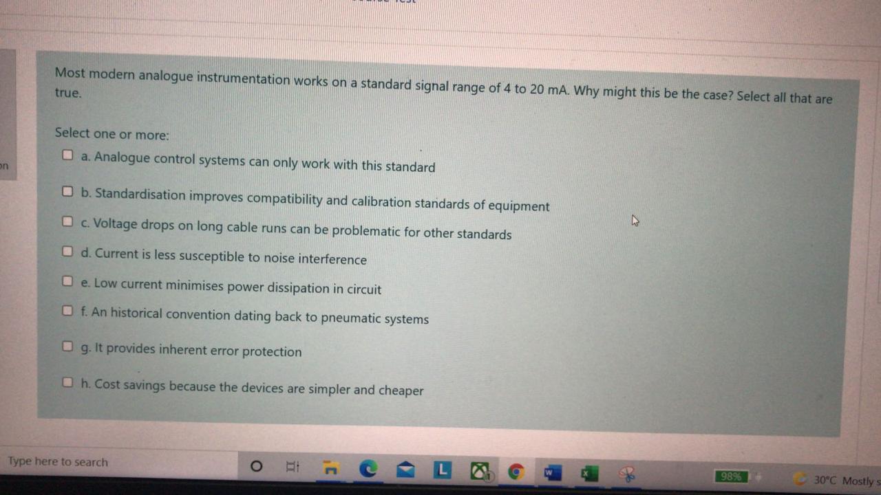 Solved Most modern analogue instrumentation works on a | Chegg.com