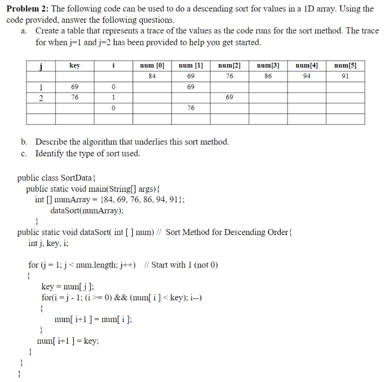 Solved Problem 2: The following code can be used to do a | Chegg.com