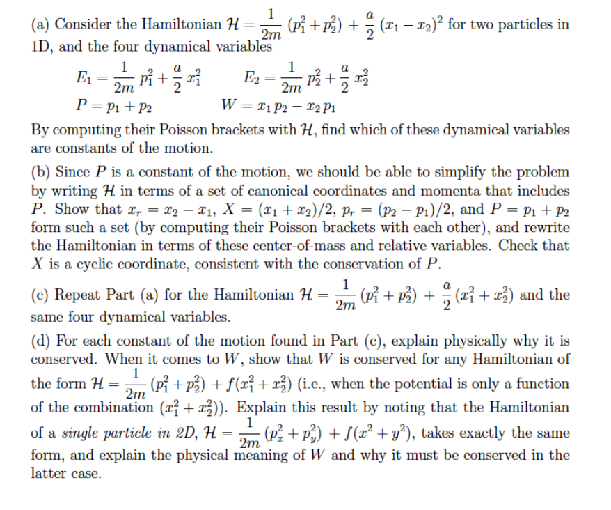 (a) Consider the Hamiltonian | Chegg.com