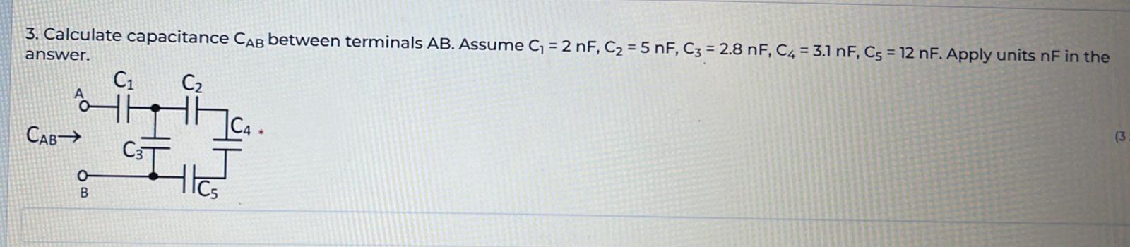 Solved 3. Calculate capacitance CAB between terminals AB. | Chegg.com