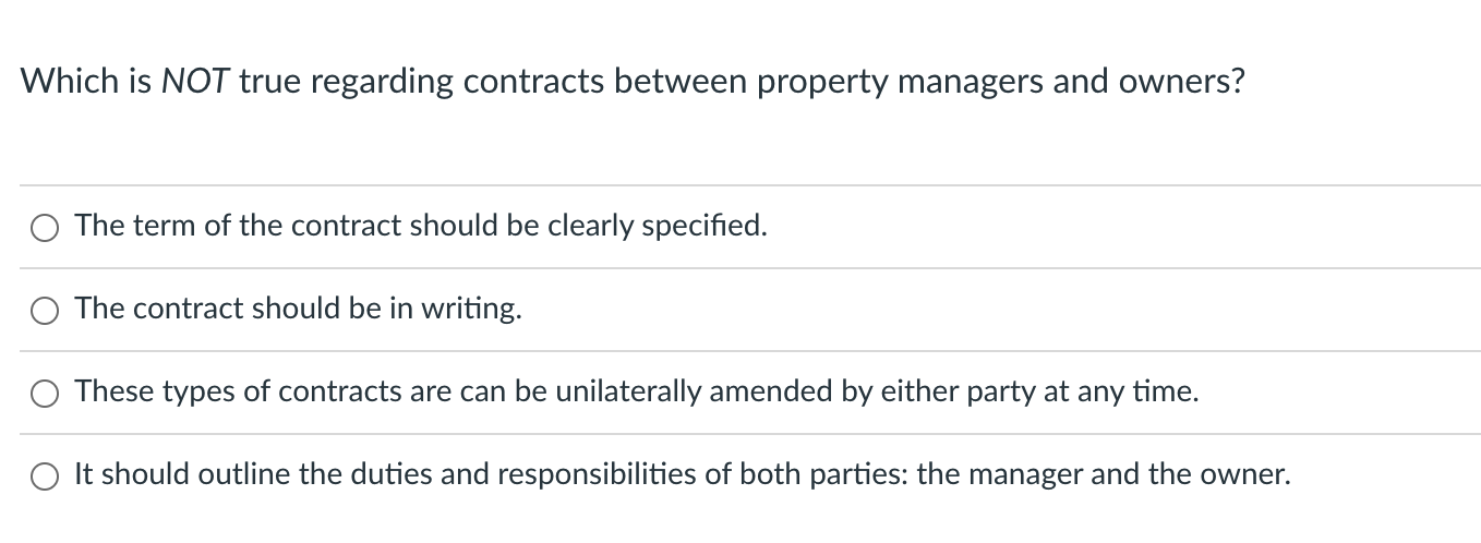 Solved Which is NOT true regarding contracts between | Chegg.com