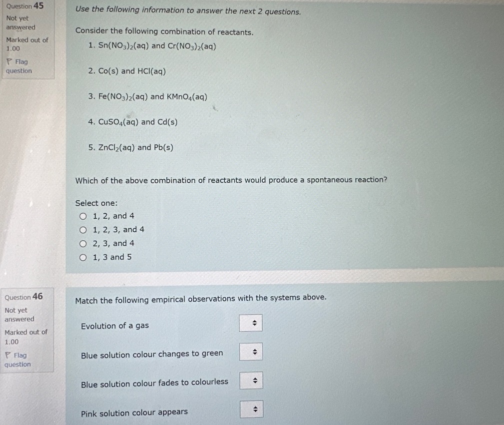 Use the following information to answer the next 2 | Chegg.com