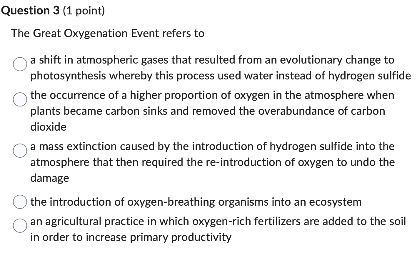Solved The Great Oxygenation Event refers to a shift in | Chegg.com