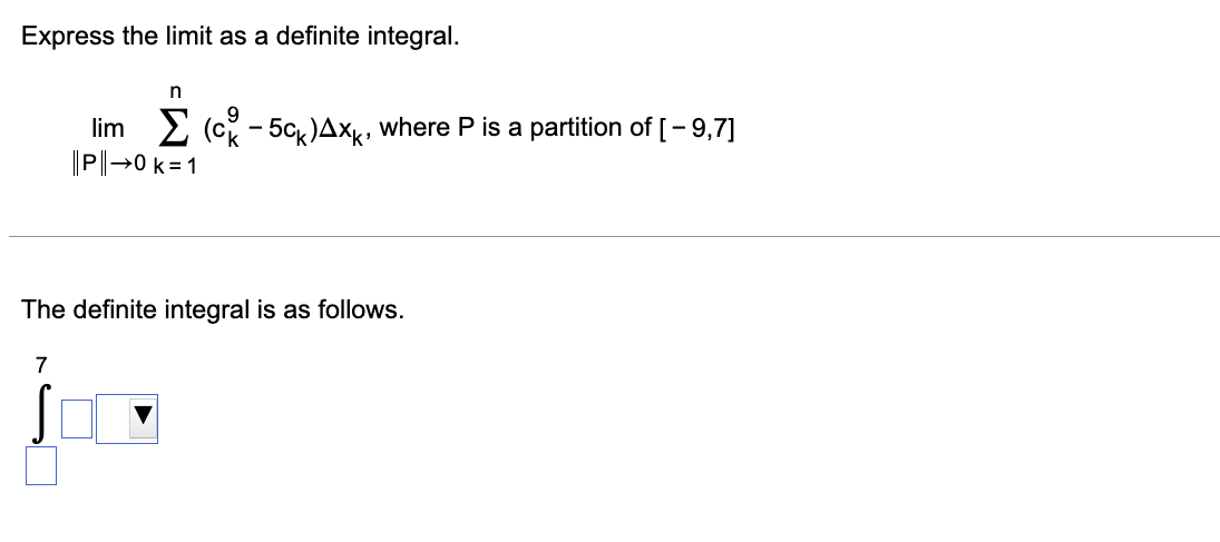Solved Express the limit as a definite | Chegg.com