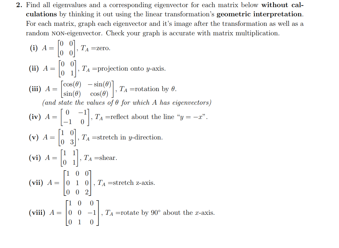 Solved 2. Find all eigenvalues and a corresponding | Chegg.com