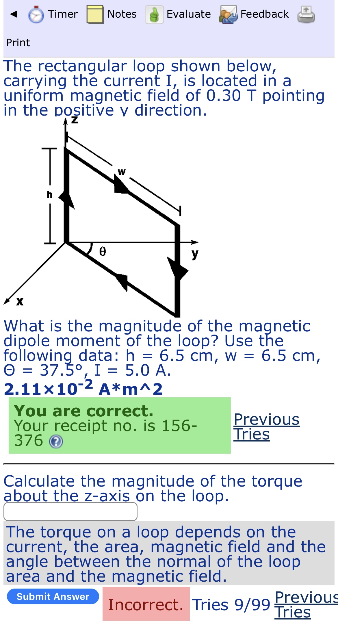 Solved The rectangular loop shown below, carrying the | Chegg.com