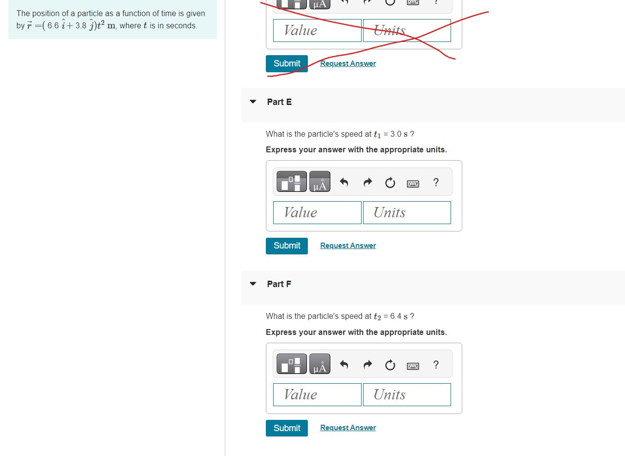 Solved The position of a particle as a function of time is | Chegg.com