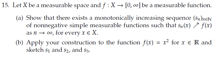 Solved 15 Let X Be A Measurable Space And F X→[0 ∞] Be A