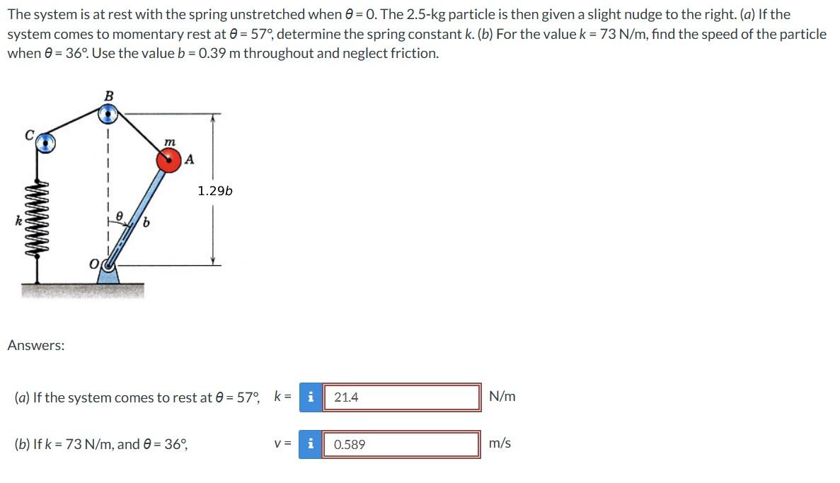 Solved The system is at rest with the spring unstretched | Chegg.com
