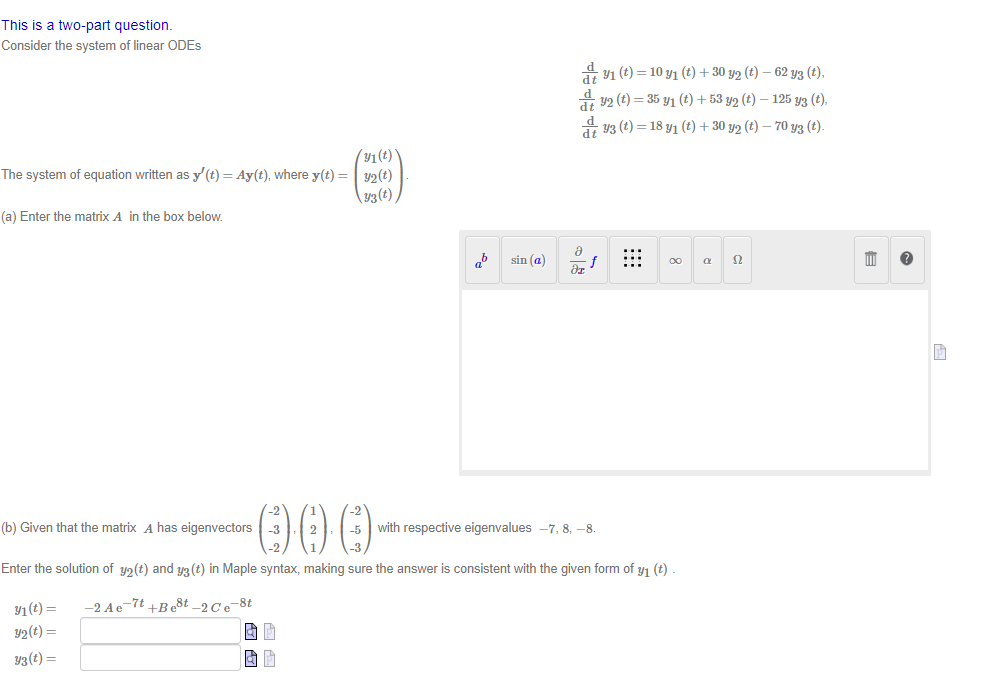 Solved This Is A Two Part Question Consider The System Of