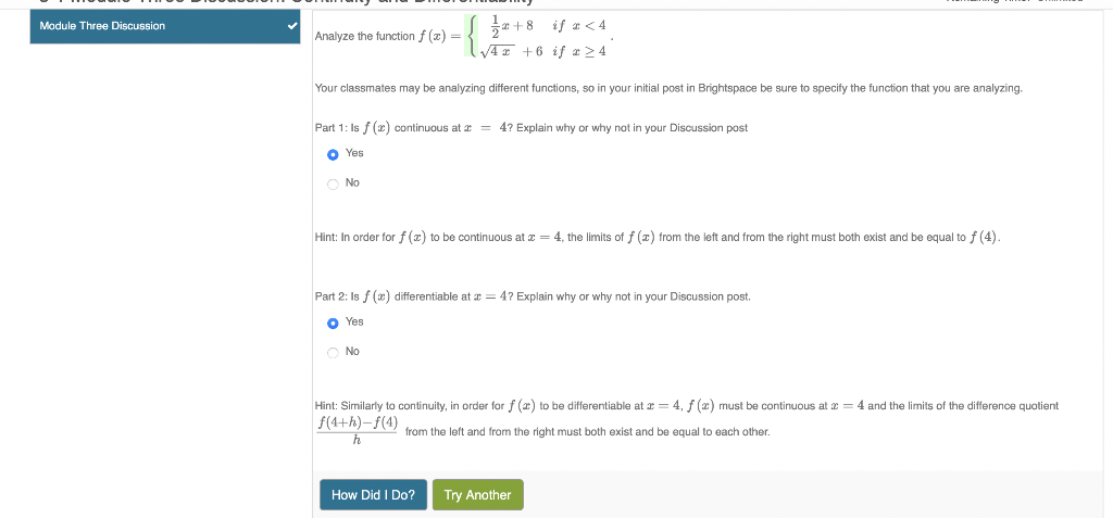 Solved Question In the Brightspace discussion, explain your | Chegg.com