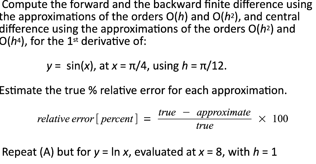 Solved Compute the forward and the backward finite | Chegg.com