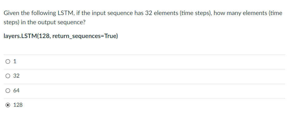 Solved Given the following LSTM, if the input sequence has | Chegg.com
