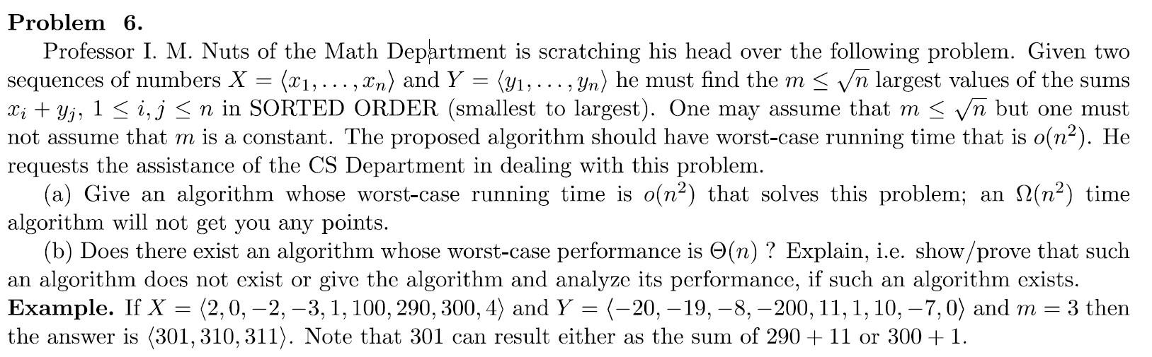Solved Professor I. M. Nuts of the Math Department is | Chegg.com