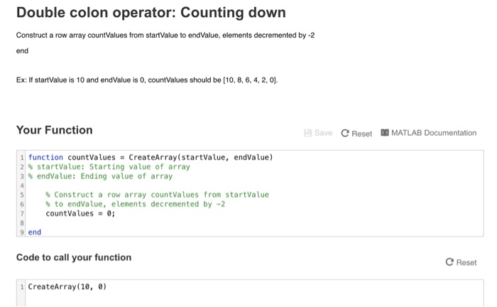 Solved Double Colon Operator Counting Down Construct A Row