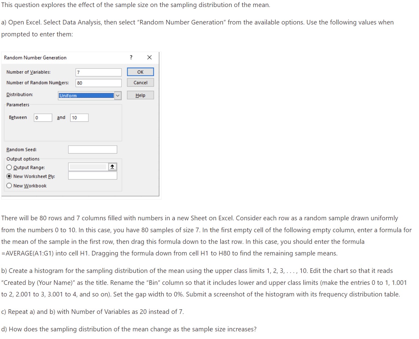 Solved This question explores the effect of the sample size | Chegg.com