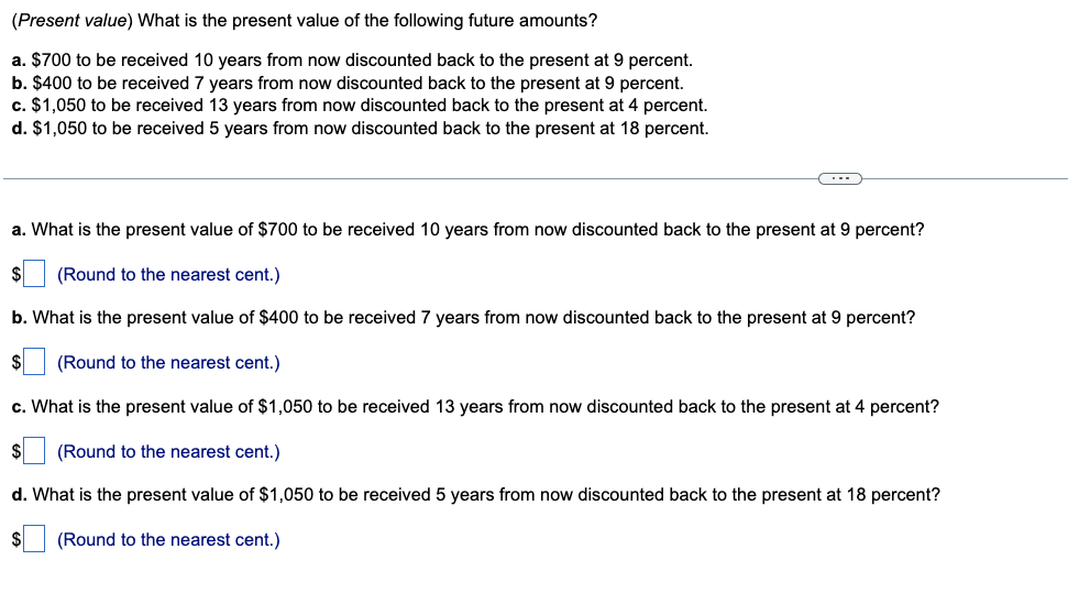 Solved (Present value) ﻿What is the present value of the | Chegg.com