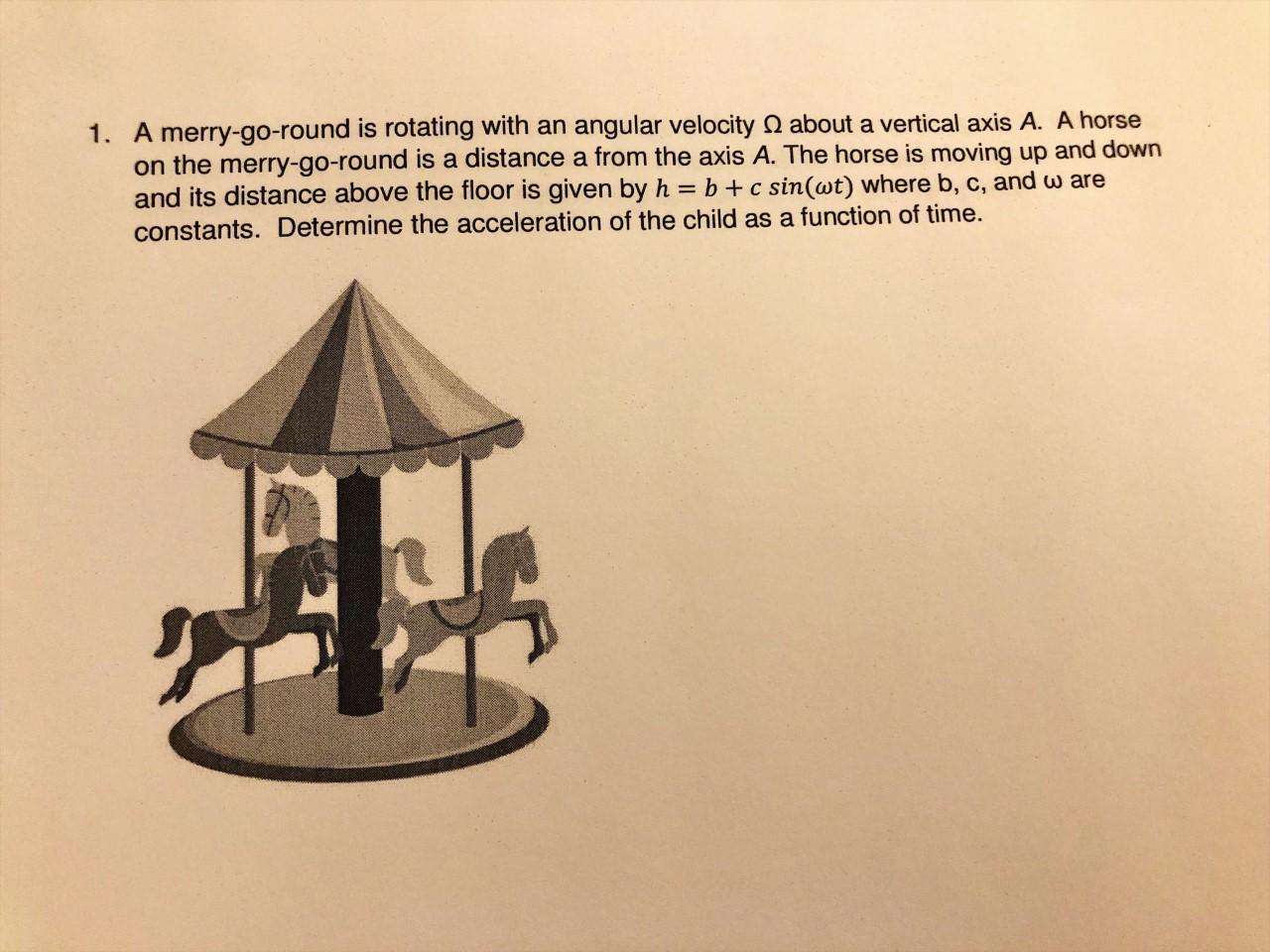 Solved 1. A merry-go-round is rotating with an angular | Chegg.com