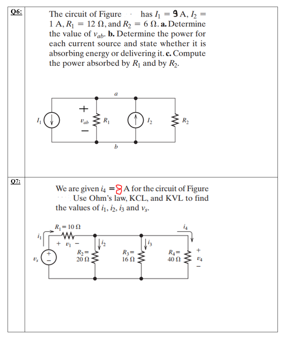 Solved The circuit of Figure has I1=9 A,I2= 1 A,R1=12Ω, and | Chegg.com