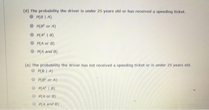 Solved Consider the following events for a driver selected | Chegg.com