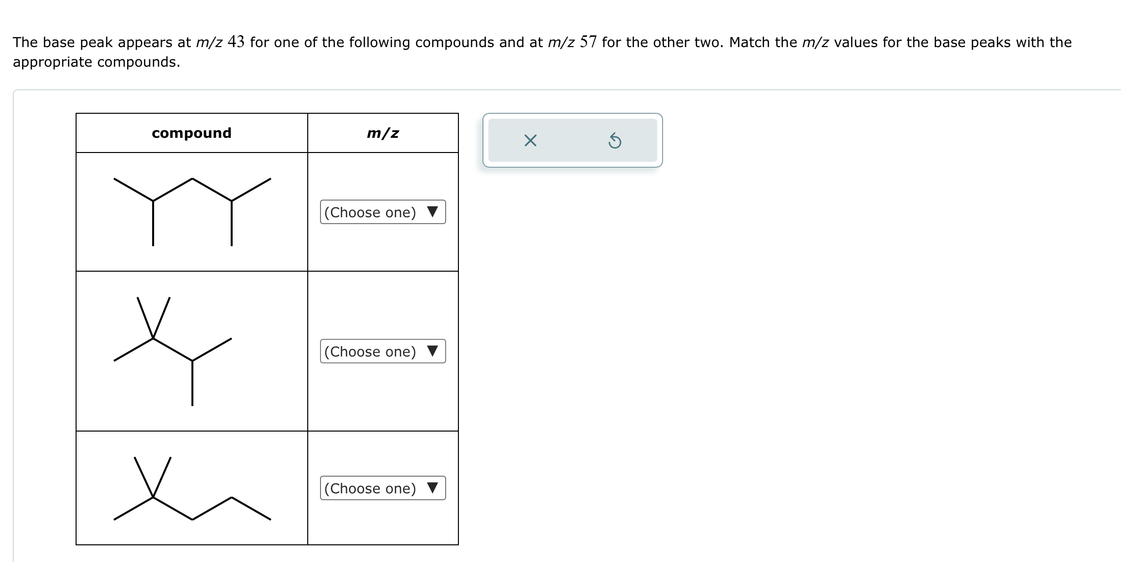 Solved The base peak appears at m / ﻿z 105 ﻿for one of the | Chegg.com