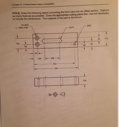 Solved P10-2) Draw the following object converting the front | Chegg.com