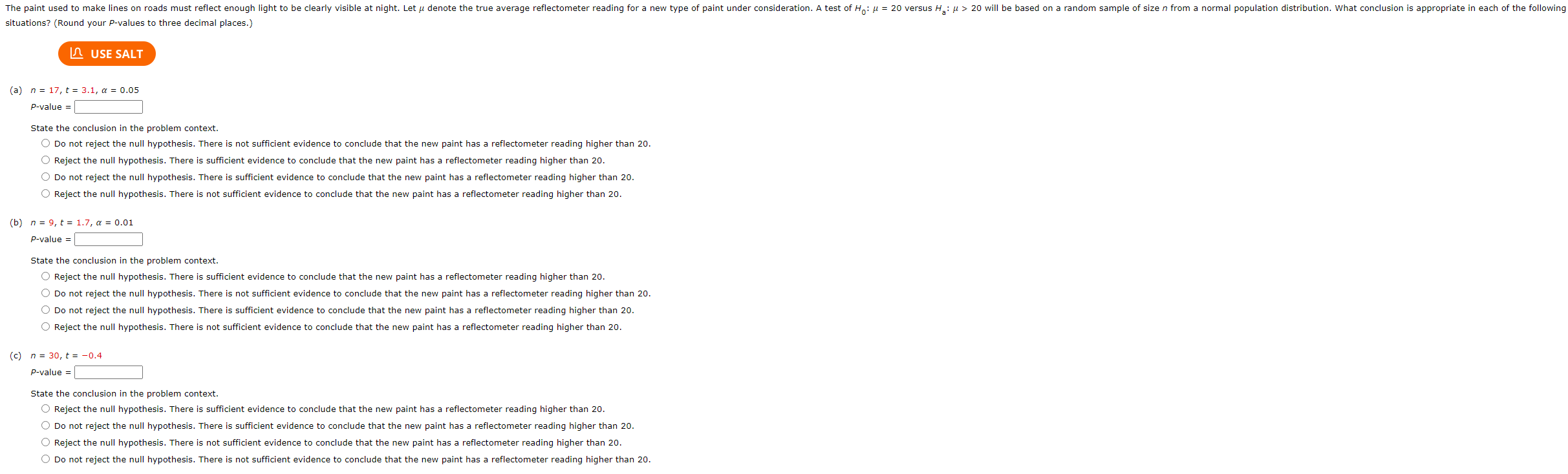 Solved situations? (Round your P-values to three decimal | Chegg.com