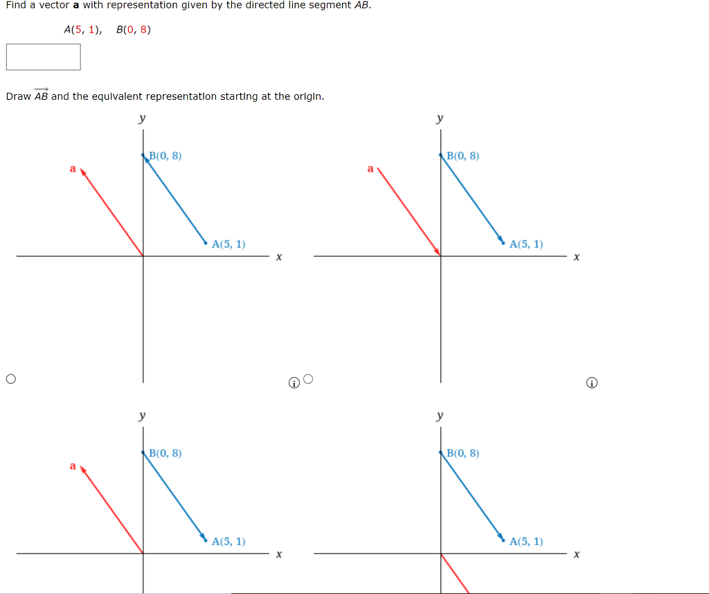 Solved Find a vector a with representation given by the | Chegg.com