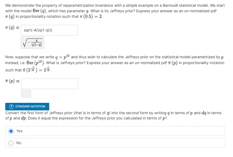 Solved We demonstrate the property of reparametrization | Chegg.com