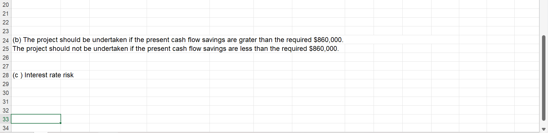 The spreadsheet exercise is partially filled out in | Chegg.com