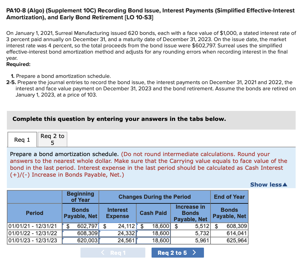 Solved PA10-8 (Algo) (Supplement 10C) Recording Bond Issue, | Chegg.com