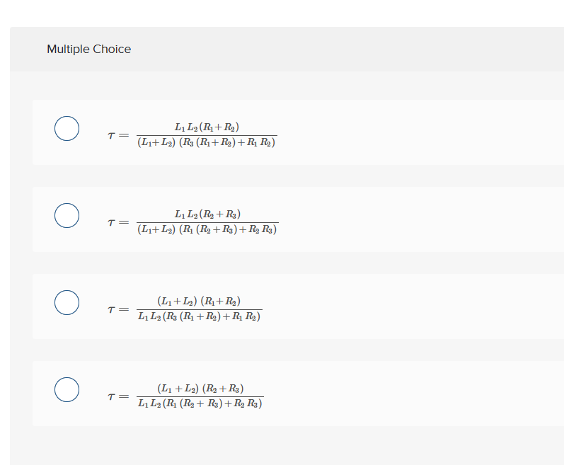 Solved Find the time constant for the given circuit.Multiple | Chegg.com