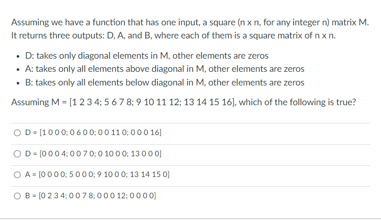 Solved Matlab questionAssuming we have a function that has | Chegg.com