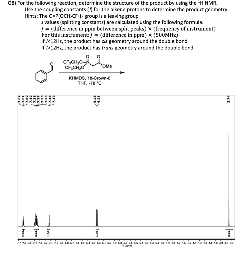 Solved Q8) For the following reaction, determine the | Chegg.com