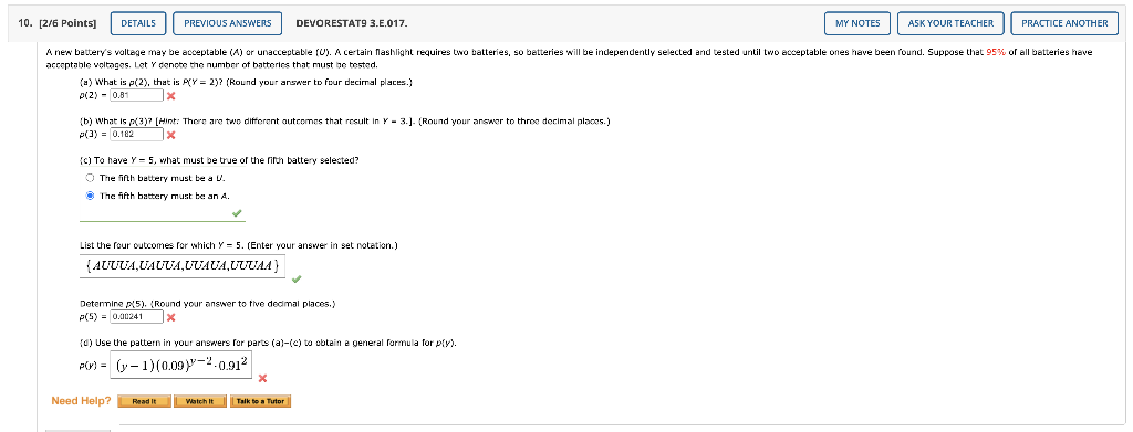 Solved 10. (2/6 Points] DETAILS PREVIOUS ANSWERS DEVORESTAT9 | Chegg.com